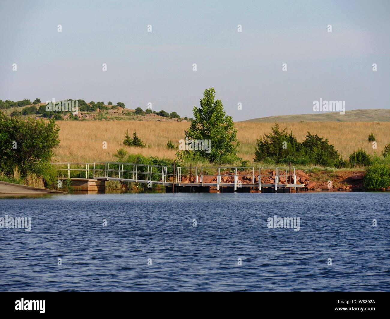 Floating dock at Lake Elmer Thomas, Comanche County, Oklahoma Stock ...
