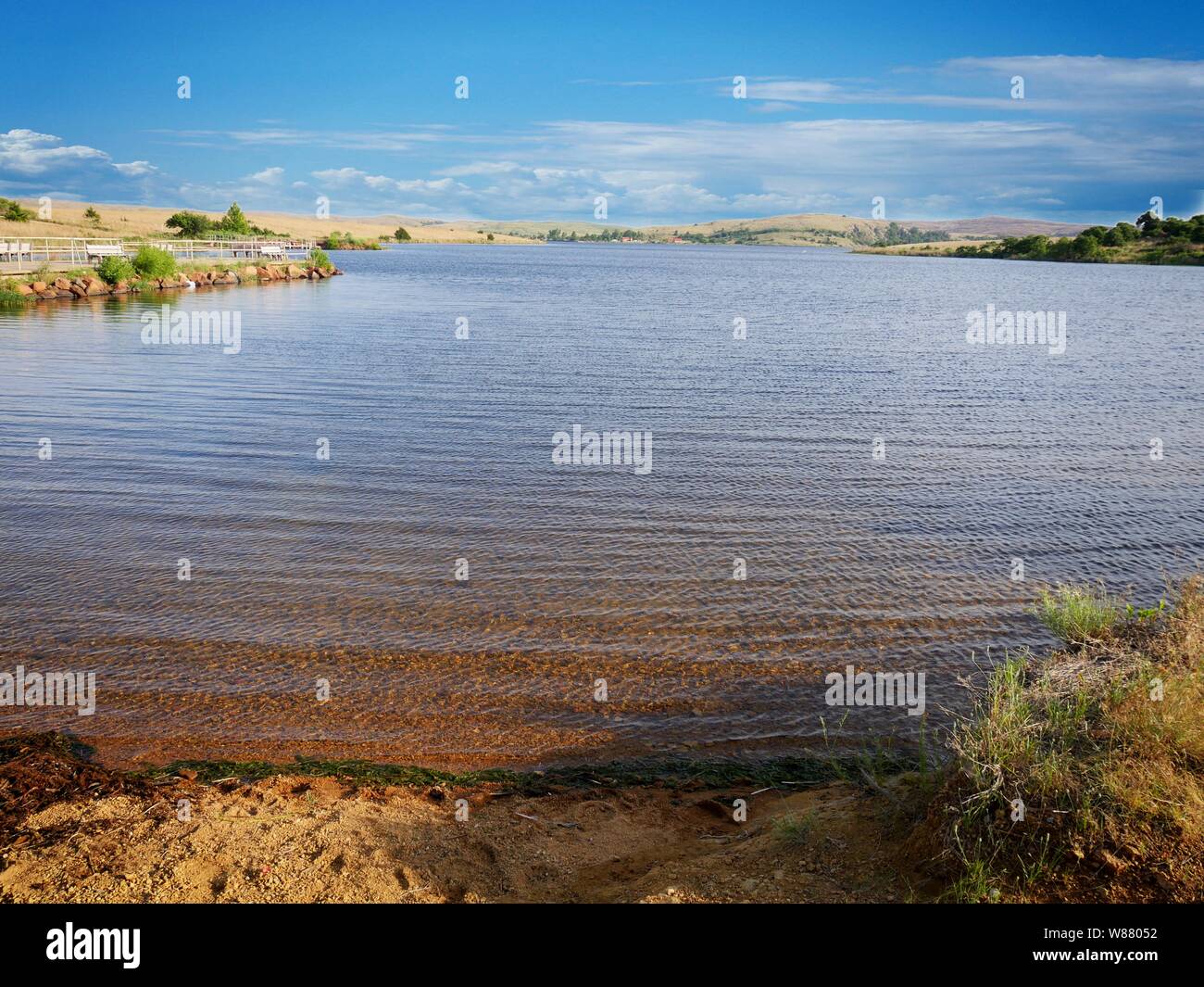 Enticing view of Lake Elmer Thomas, Comanche County, Oklahoma late in ...