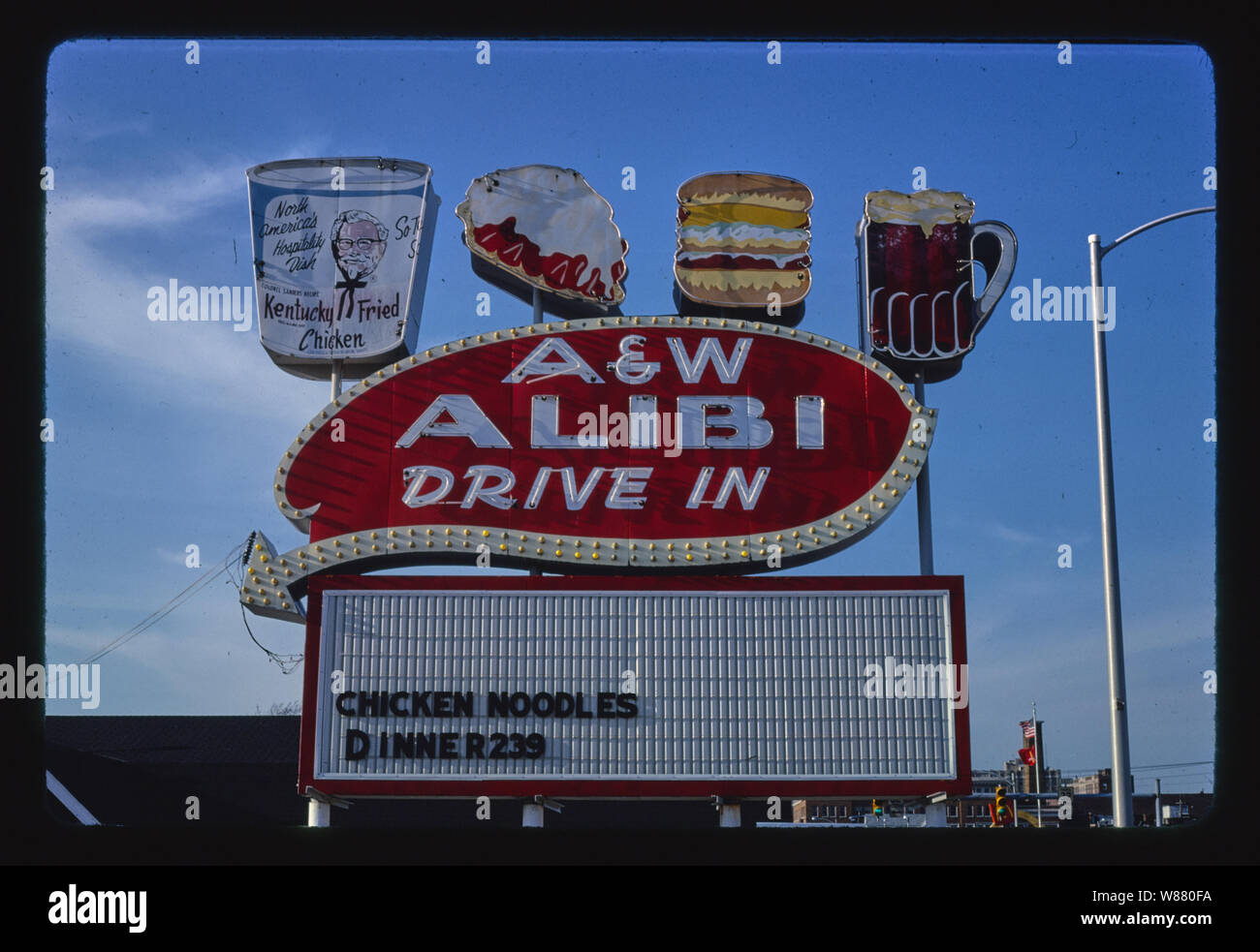 A & W Drive-in sign, Anderson, Indiana Stock Photo - Alamy
