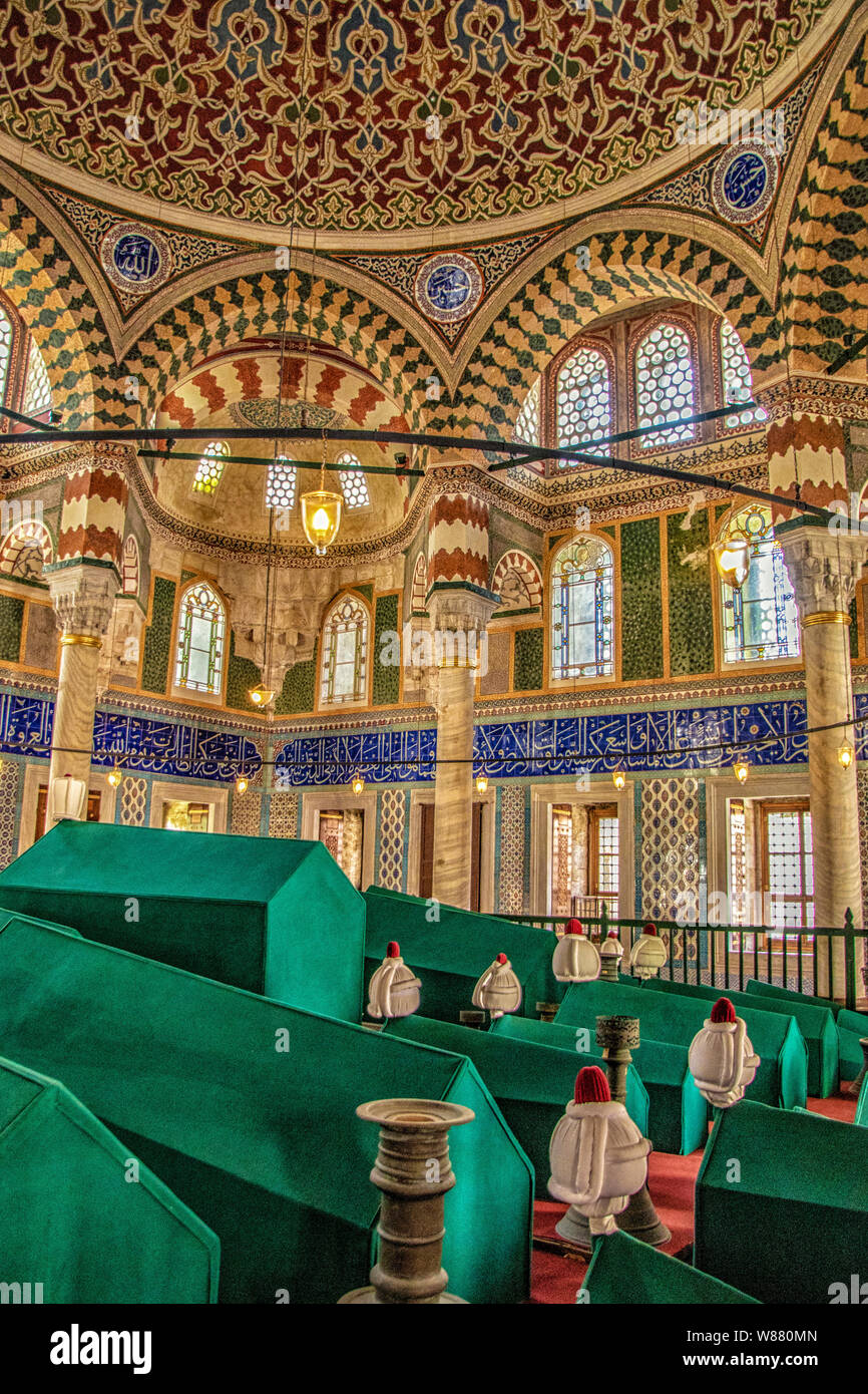 Caskets inside the Hagia Sophia in Istanbul, Turkey Stock Photo - Alamy