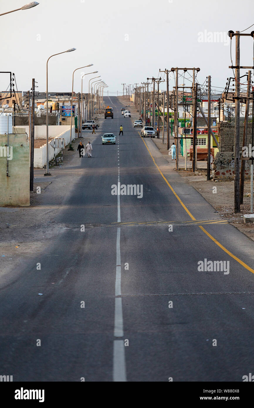 Desert town road, Oman Stock Photo - Alamy