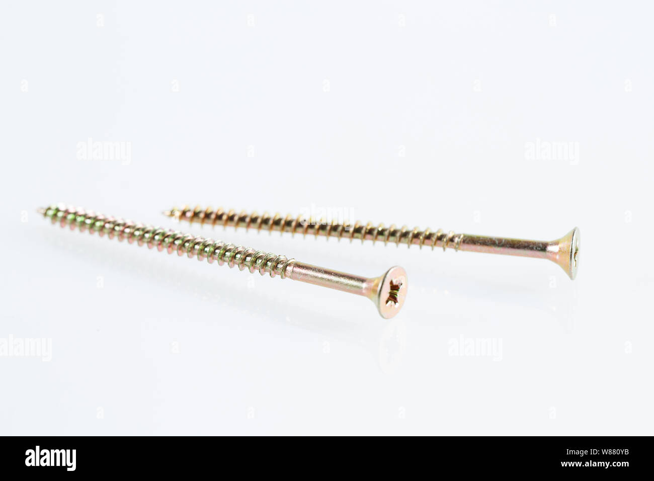 Screws still life large self tapping screws on white background Stock ...