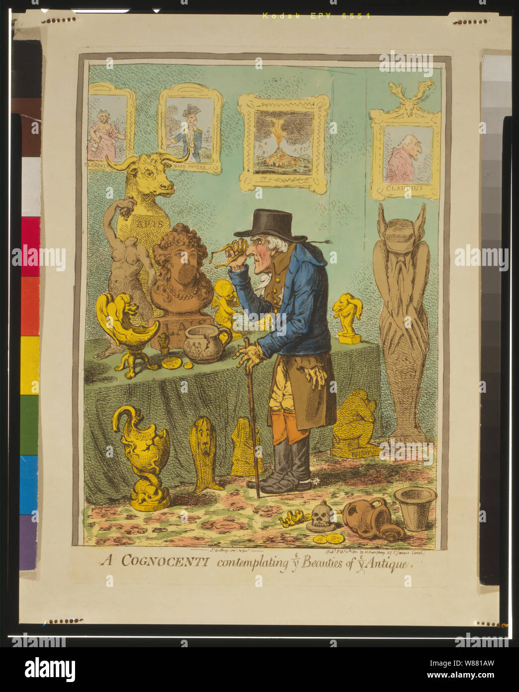 A Cognocenti contemplating ye Beauties of ye Antique Stock Photo - Alamy