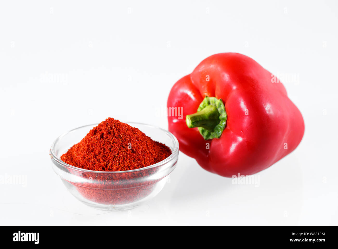Red Paprika Isolated on the white background in a plate Stock Photo - Alamy
