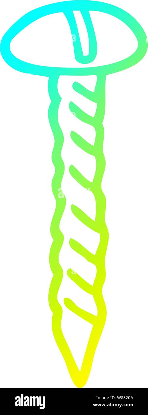 cold gradient line drawing of a cartoon metal screw Stock Vector Image ...