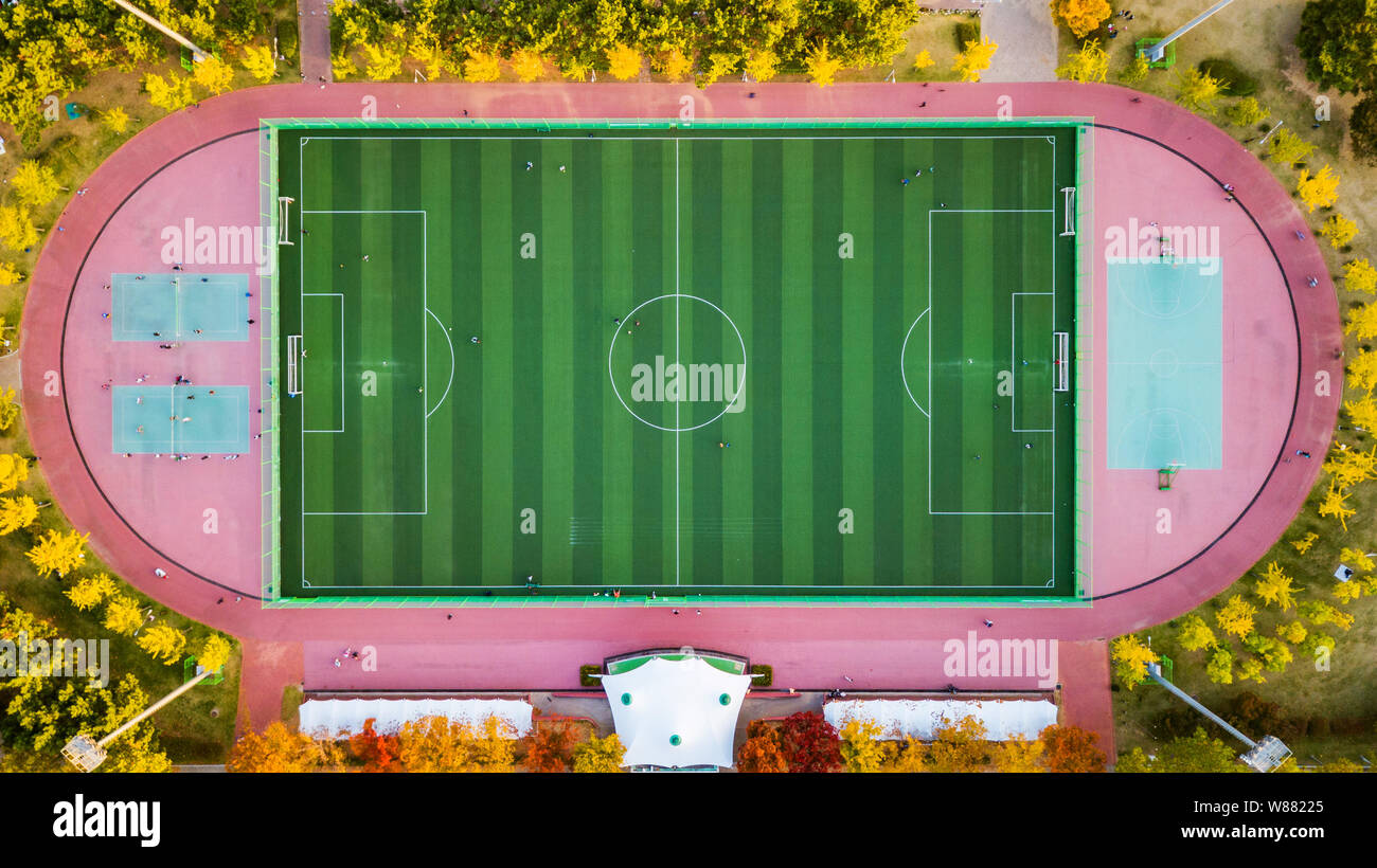 Aerial view of soccer field in South Korea Stock Photo - Alamy