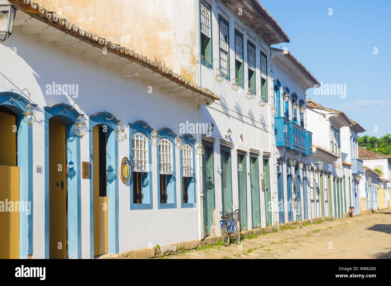 Street of historical center in Paraty, Rio de Janeiro, Brazil. Paraty ...