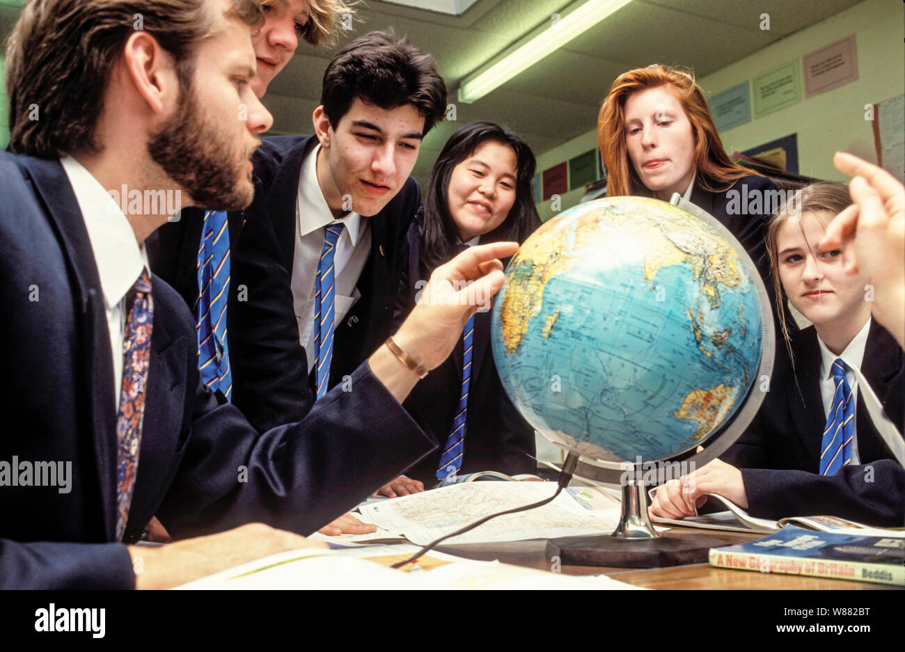 Geography lesson secondary school Cheltenham Gloucestershire UK Stock ...