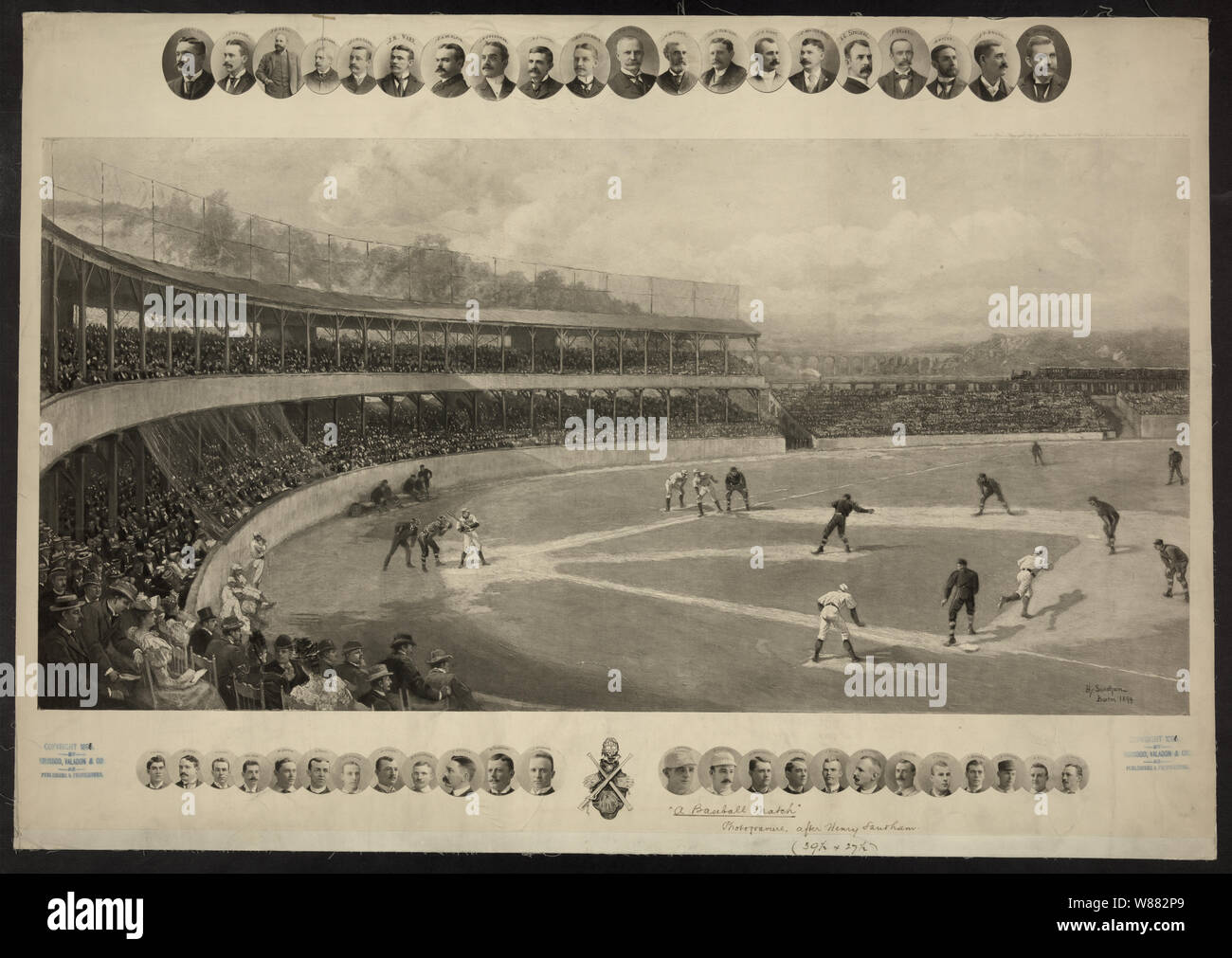 A baseball match / Hy. Sandham, Boston 1894 Stock Photo - Alamy