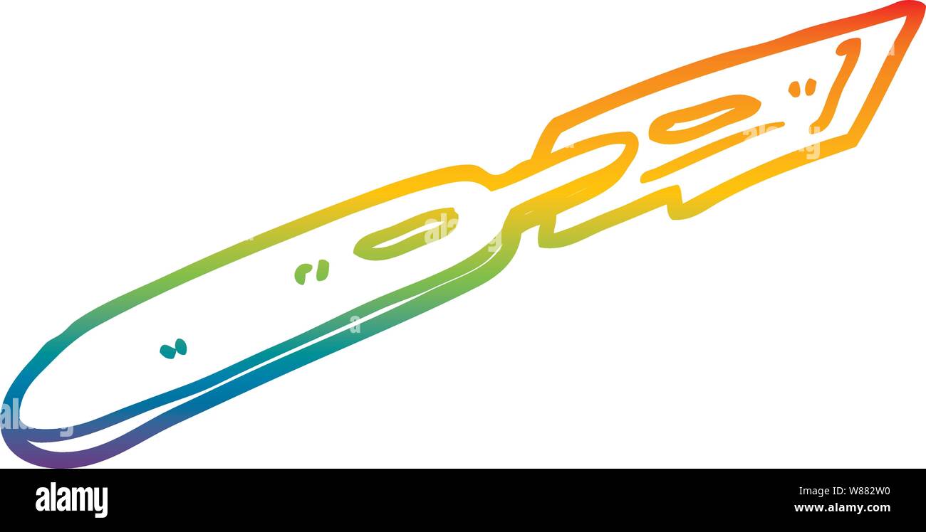 rainbow gradient line drawing of a cartoon surgeon blade Stock Vector ...