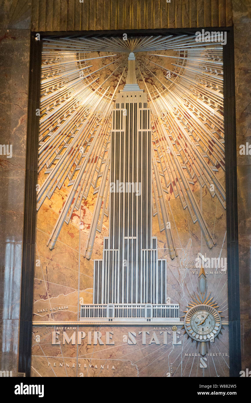 Art Deco Empire State Building Sign, New York Stock Photo - Alamy