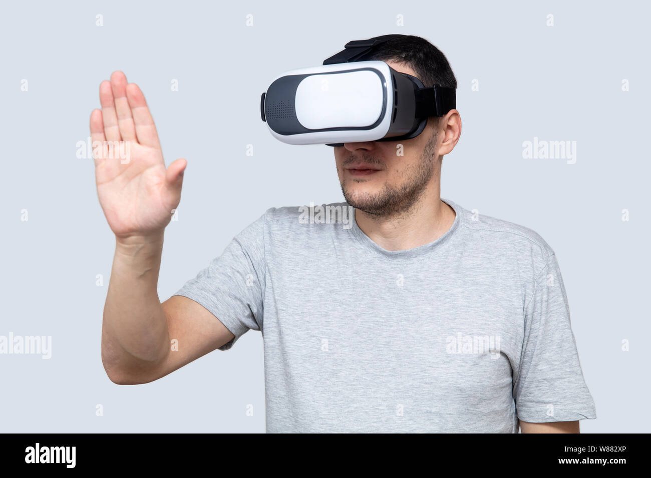 Reality virtual man concept hands hi-res stock photography and images ...