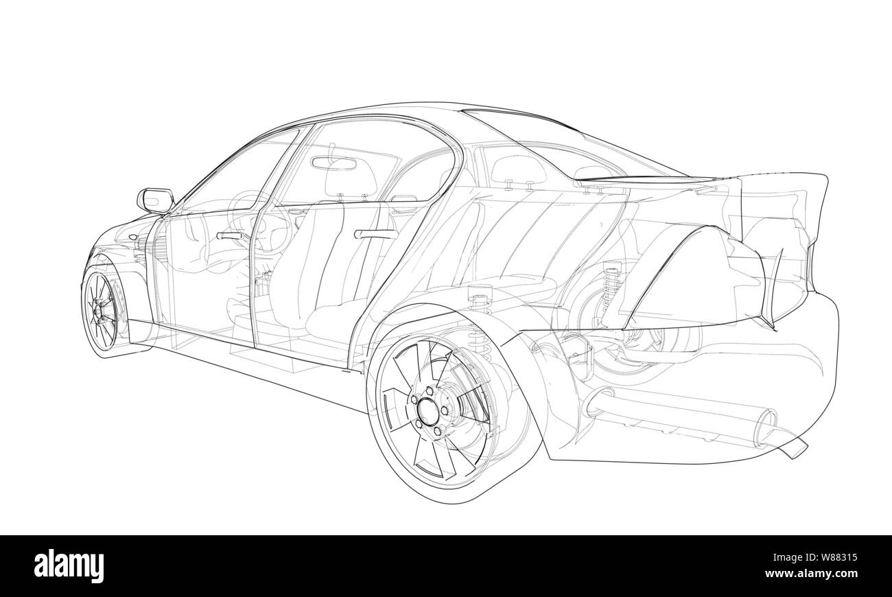Concept car. Vector rendering of 3d Stock Vector Image & Art - Alamy