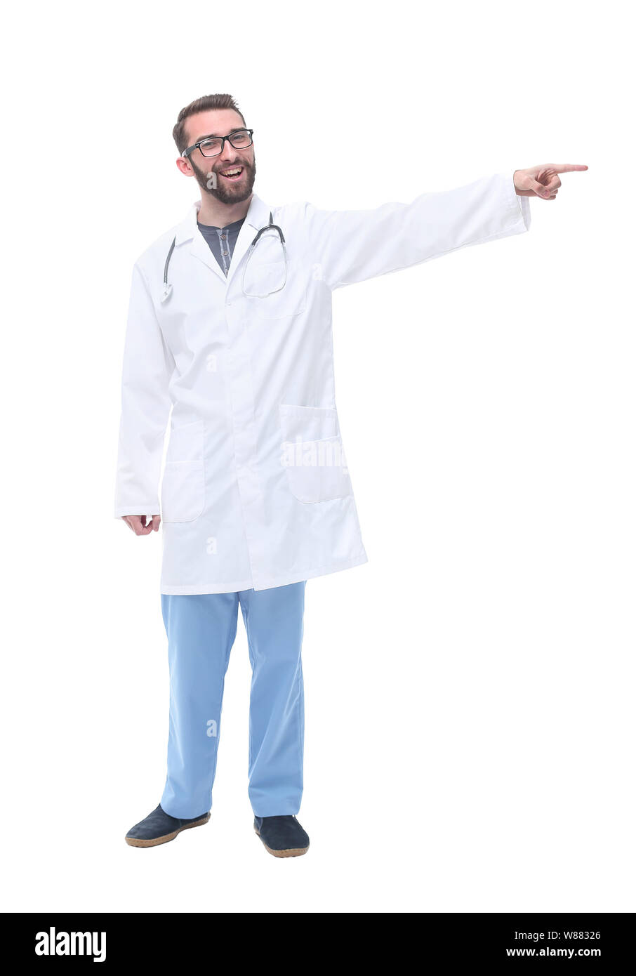 Doctor showing pointing presentation hi-res stock photography and ...