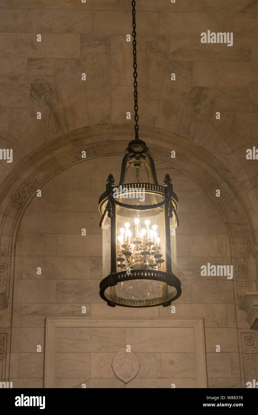 Ornate Lighting, New York Central Library Stock Photo - Alamy