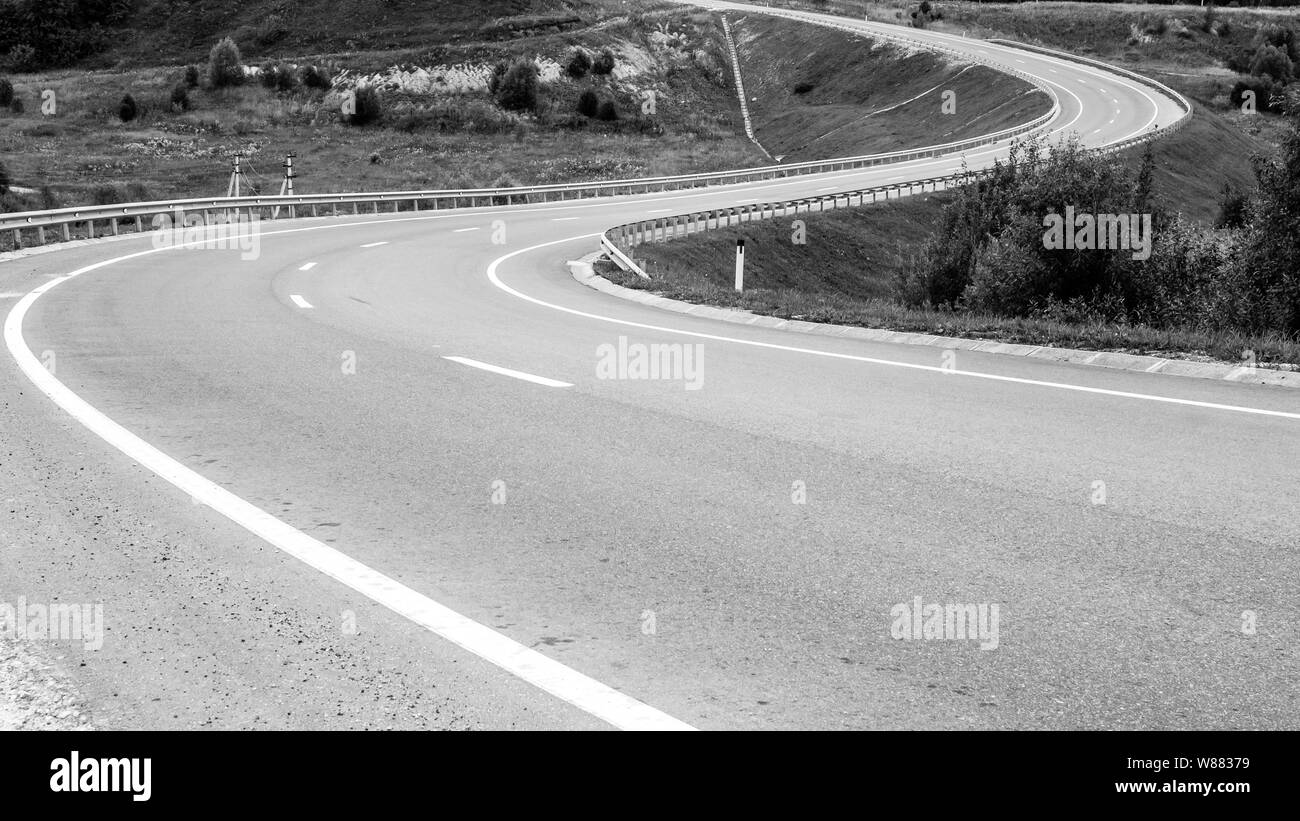 Winding into distance Black and White Stock Photos & Images - Alamy