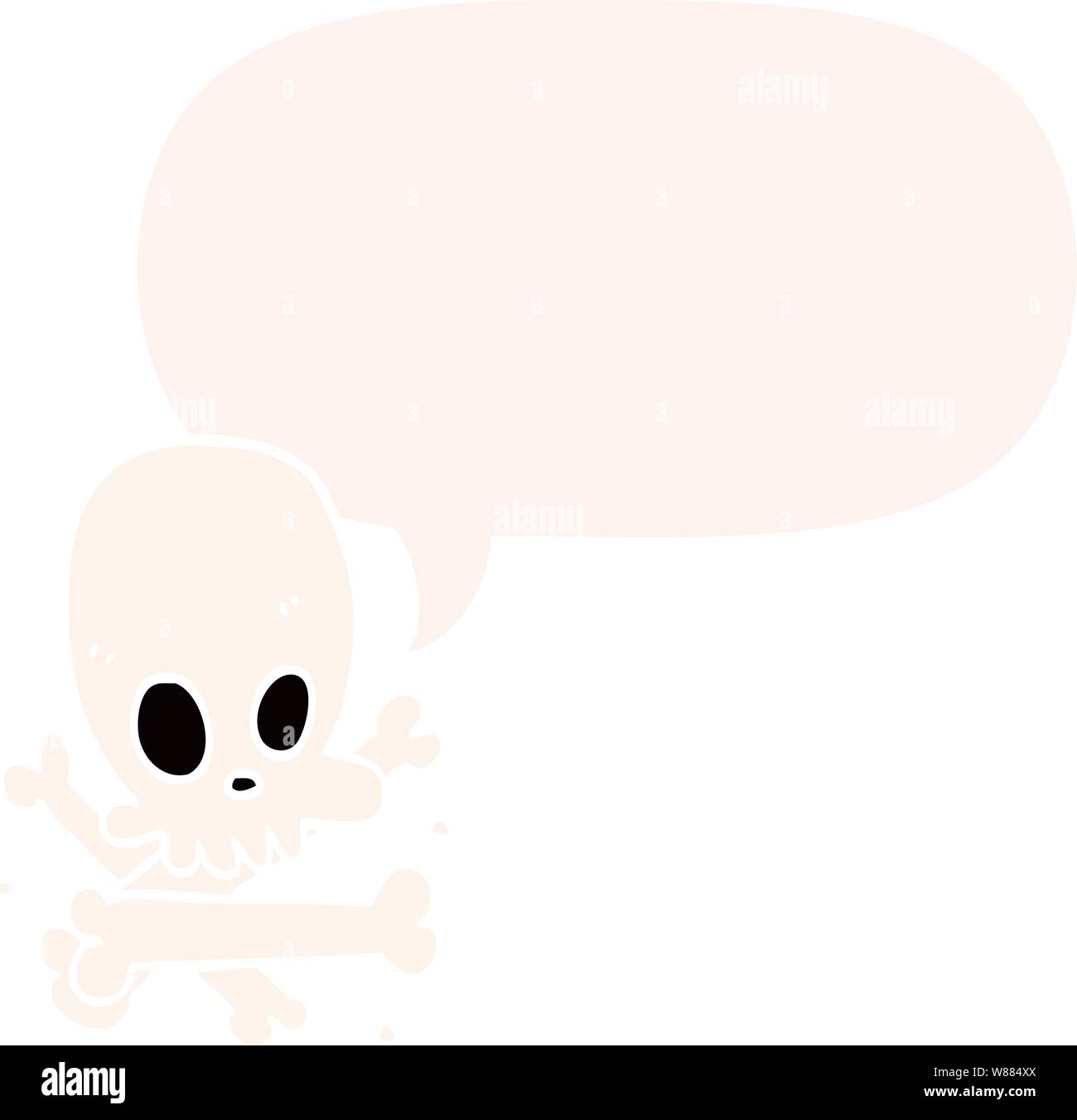Skull bones in speech bubble Cut Out Stock Images & Pictures - Alamy