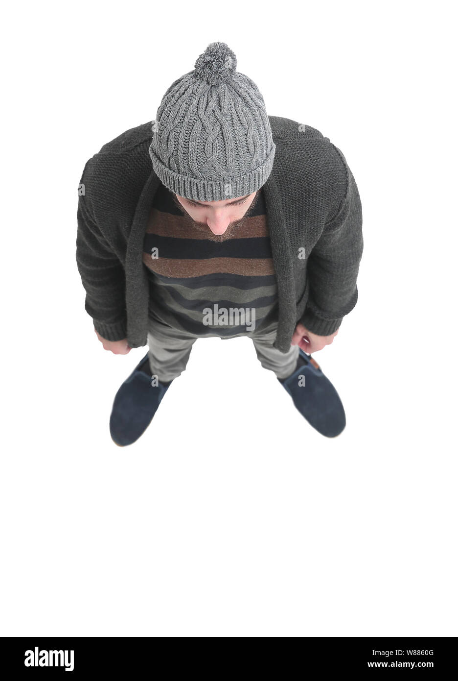 top view .handsome sports guy looking at the camera Stock Photo - Alamy