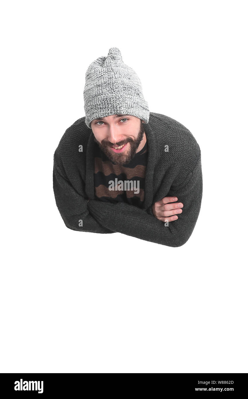 top view .handsome sports guy looking at the camera Stock Photo - Alamy