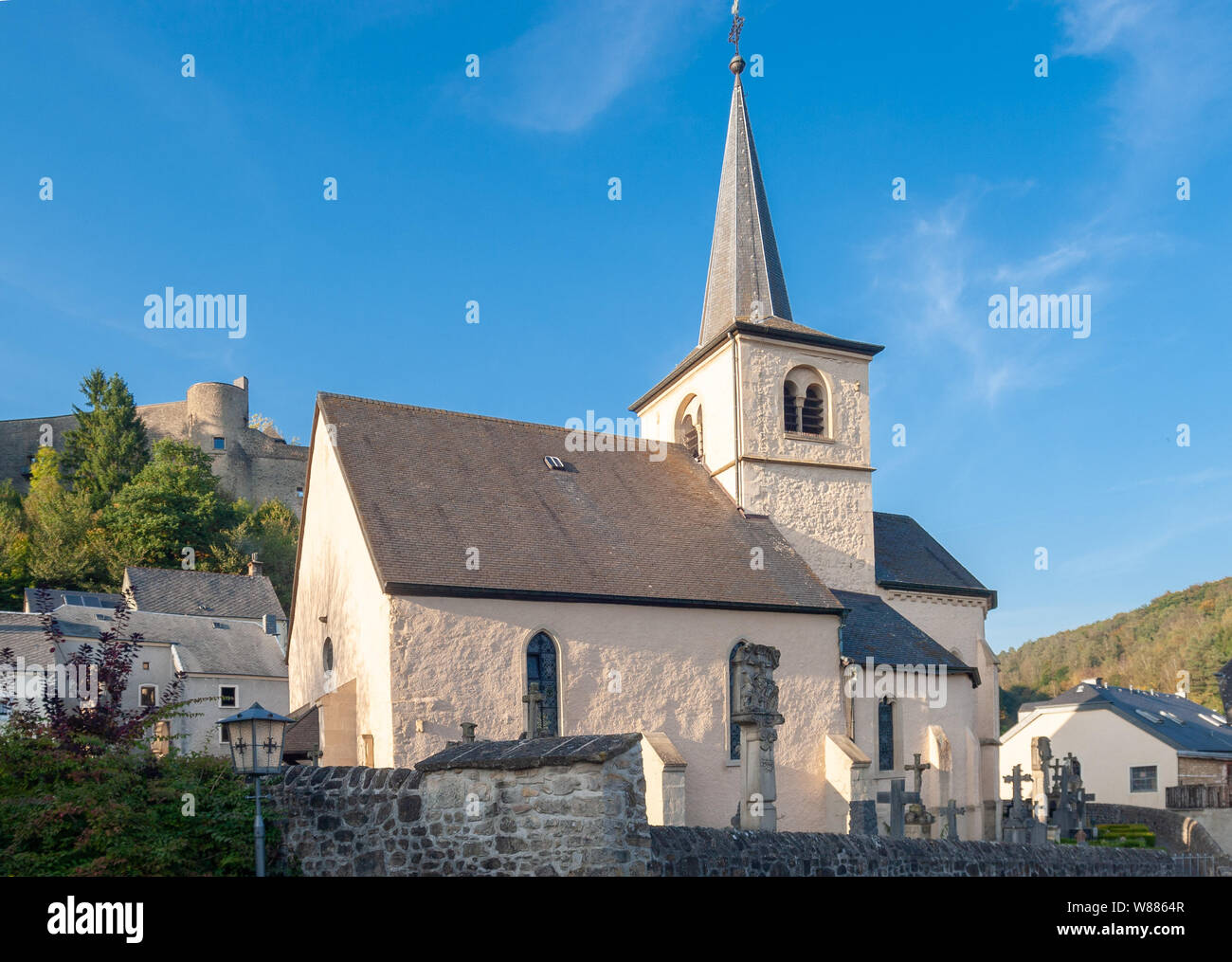 Christian church in Simmern (Septfontaines) - Luxembourg Stock Photo ...