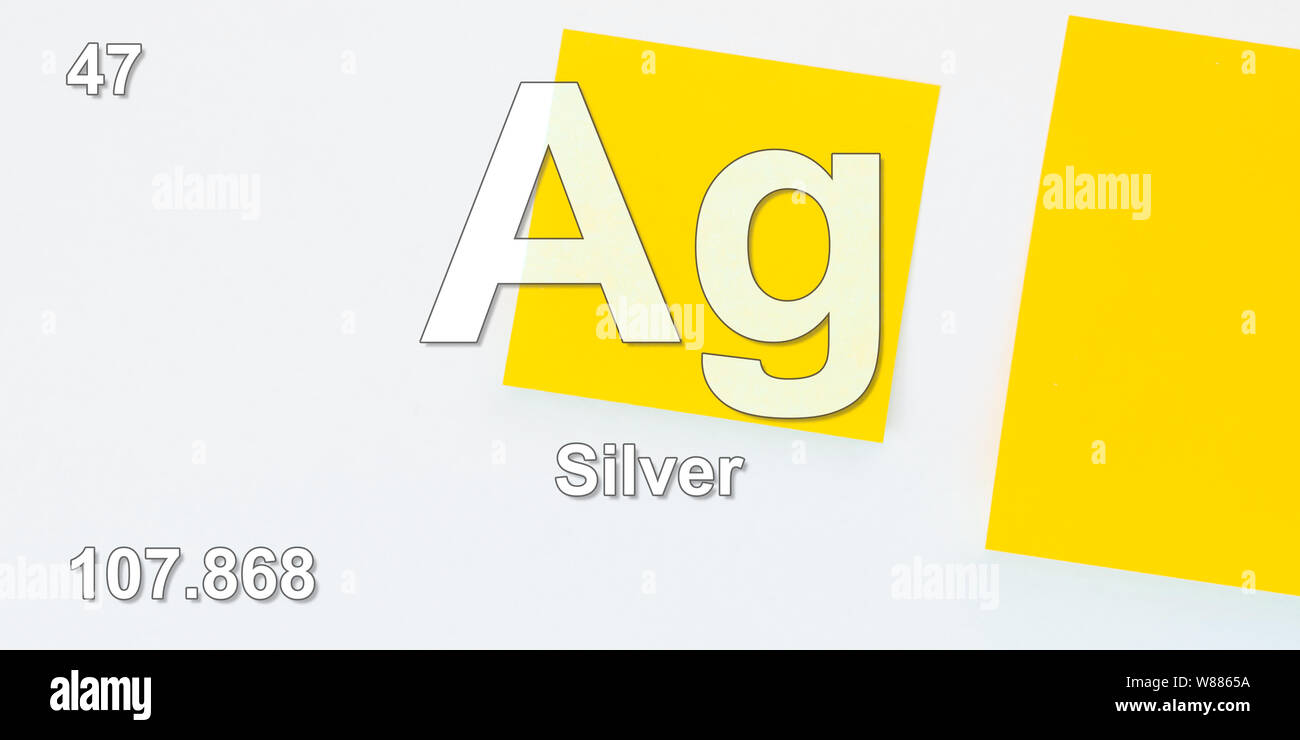 Silver chemical element atomic data and symbol illustration backdrop ...