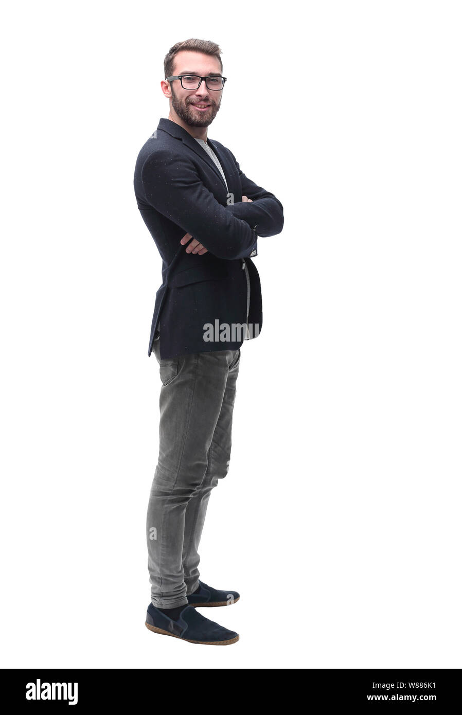 Side view man stand on Cut Out Stock Images & Pictures - Alamy