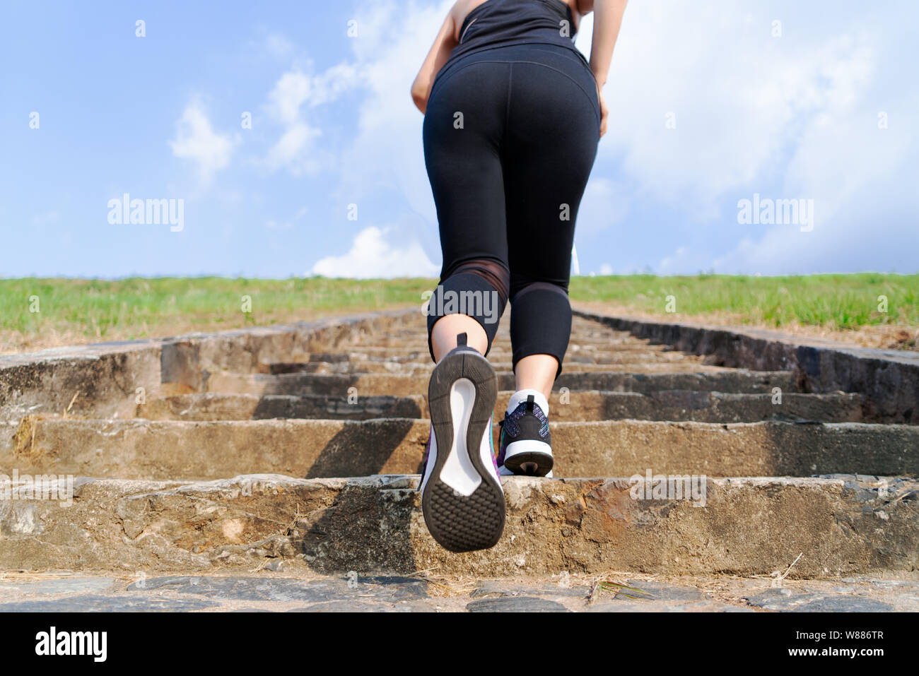 Sport marathon running up stairs hi-res stock photography and images ...