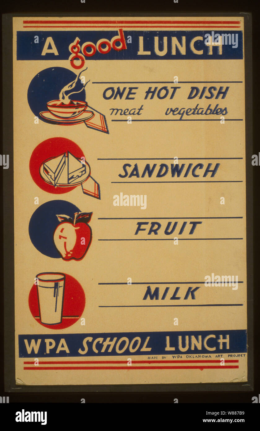 A good lunch - one hot dish, meat, vegetables - sandwich - fruit - milk ...