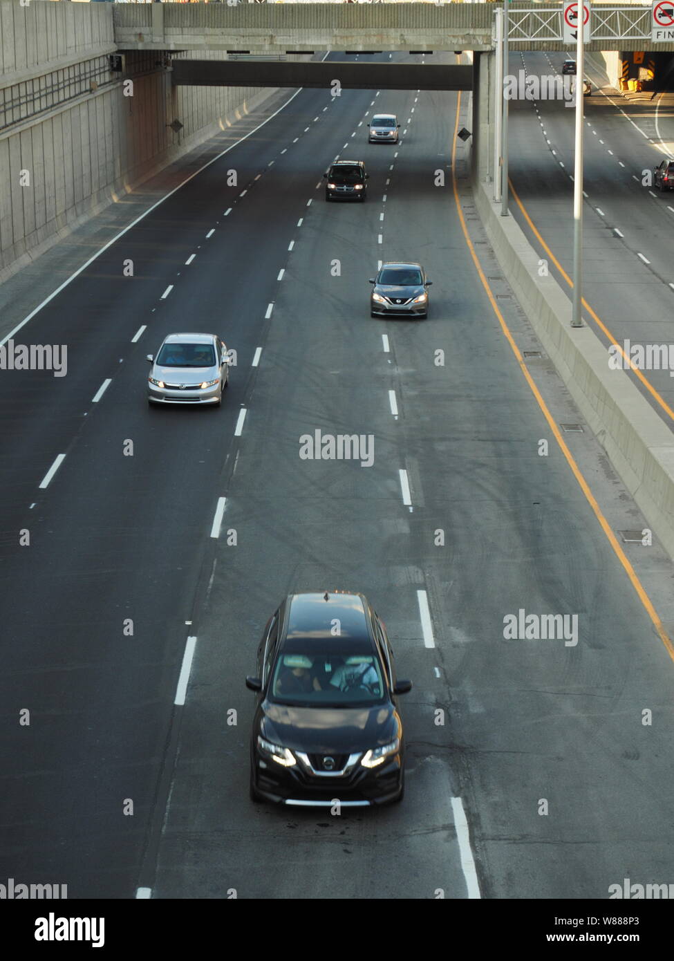 Quebec,Canada. The West bound Ville-Marie expressway in Montreal Stock ...