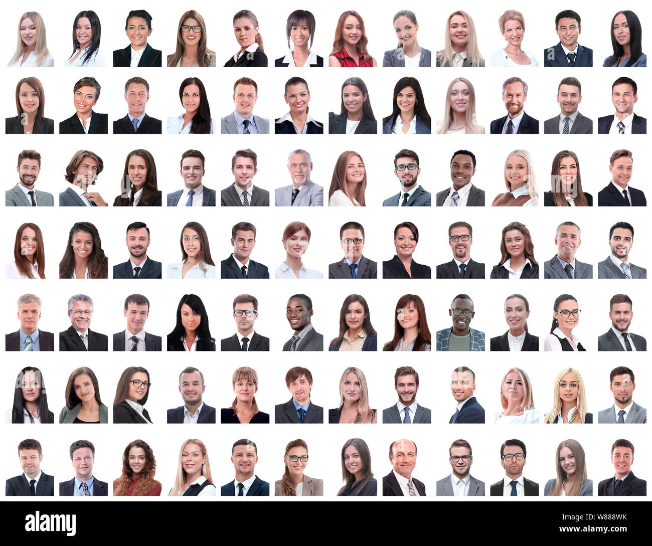portraits of successful employees isolated on a white Stock Photo - Alamy