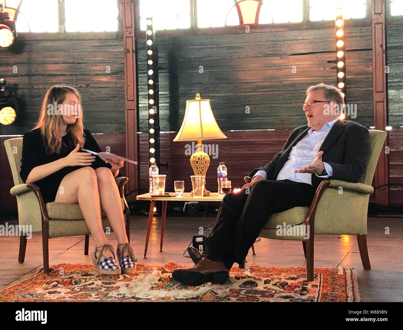 Former Scottish Secretary David Mundell (right) in conversation with ...