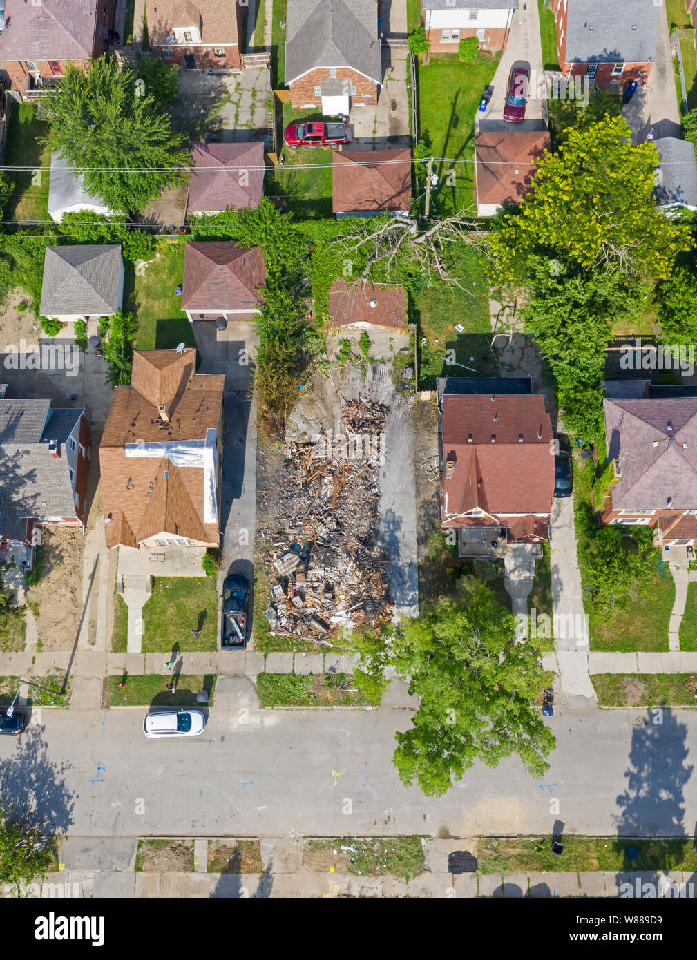 Detroit, Michigan - No one was injured as a gas explosion destroyed a ...