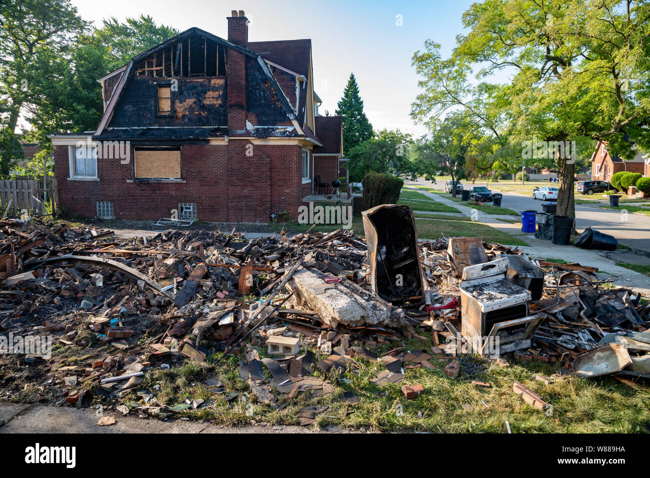 Detroit, Michigan - No one was injured as a gas explosion destroyed a ...