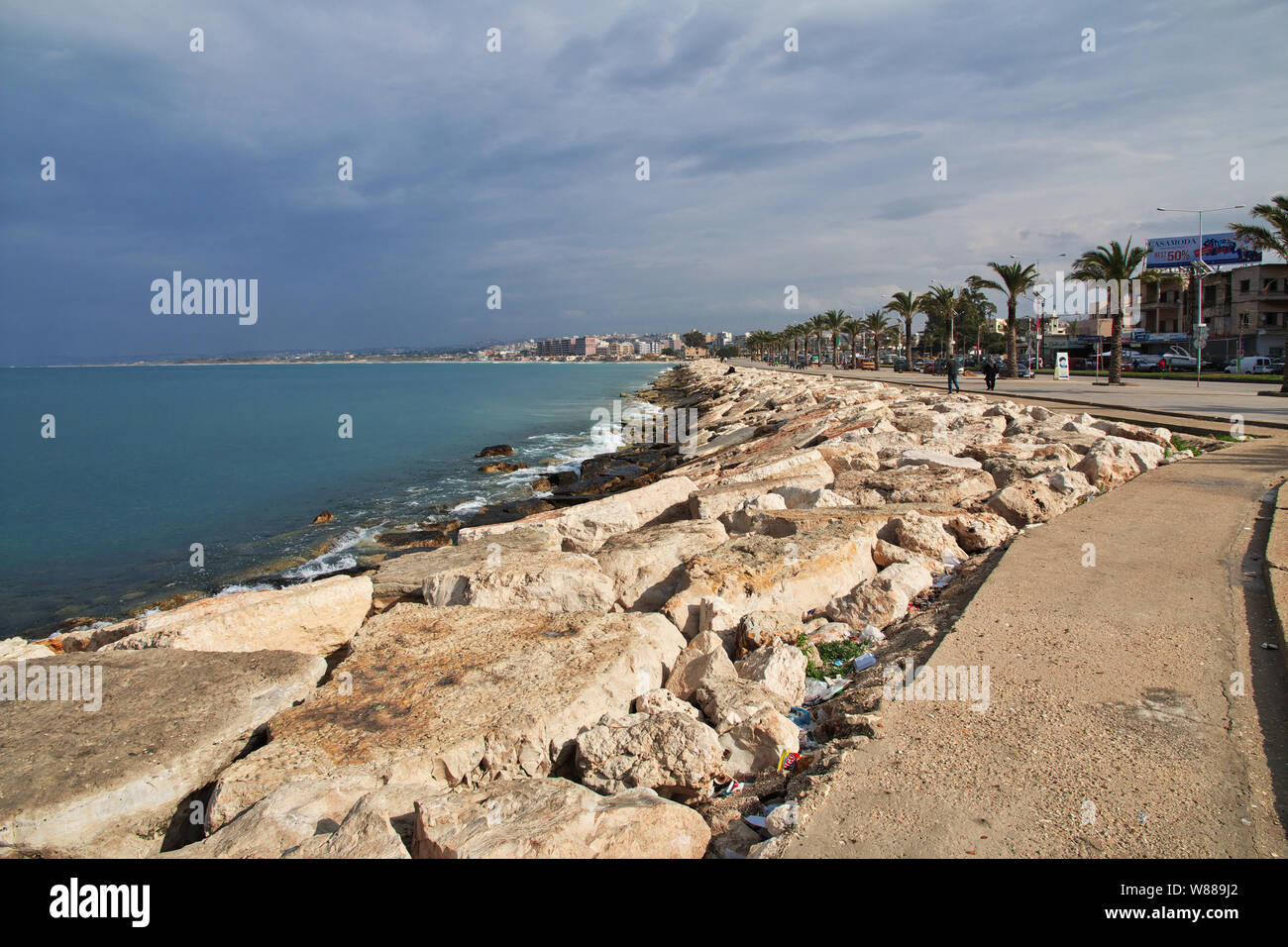 Tyre, Lebanon - 03 Jan 2018. The waterfront of Tyre, Lebanon Stock ...