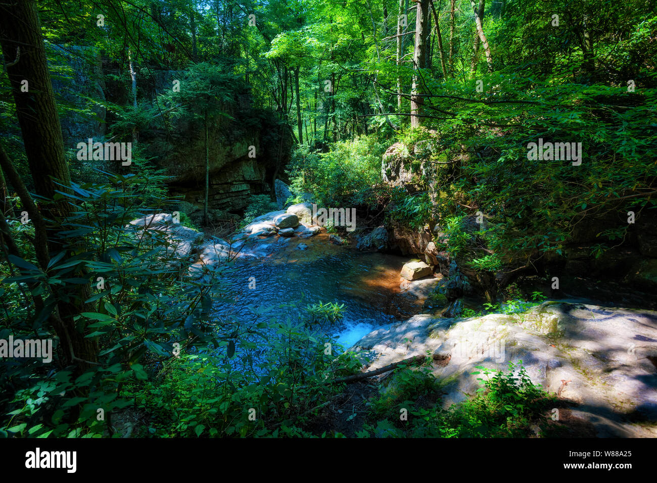 Blue Hole Waterfalls is in the Cherokee National Forest in Elizabethton ...