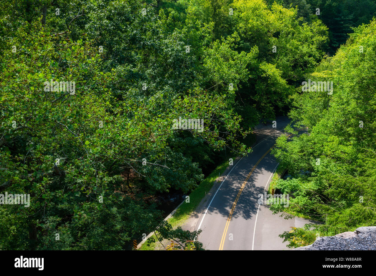 Looking down from on top of Backbone Rock, a spur ridge of the Holston ...