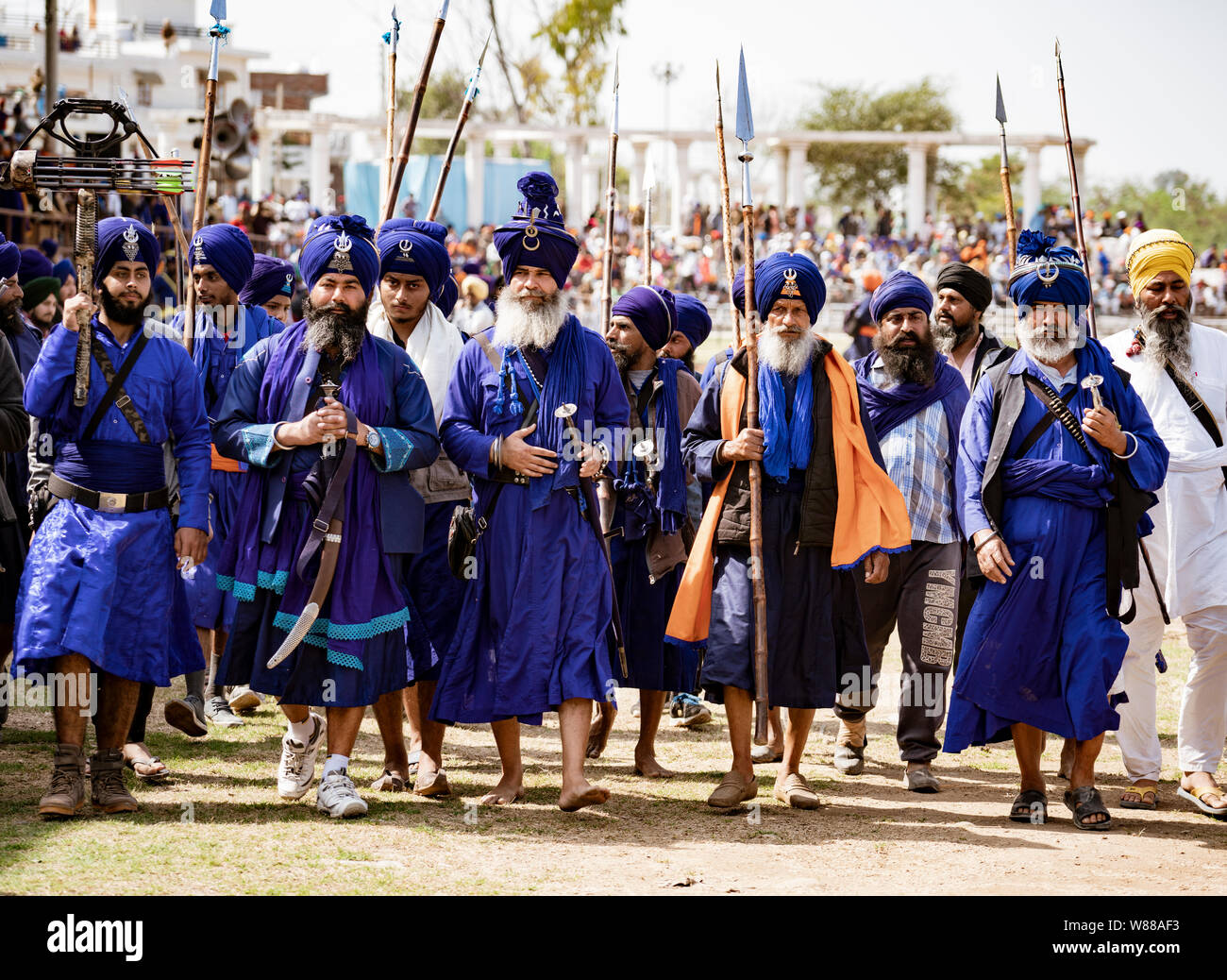 PUNJAB, INDIA, MARCH 2, 2018: Hola Mohalla Festival - Sihks wearing ...