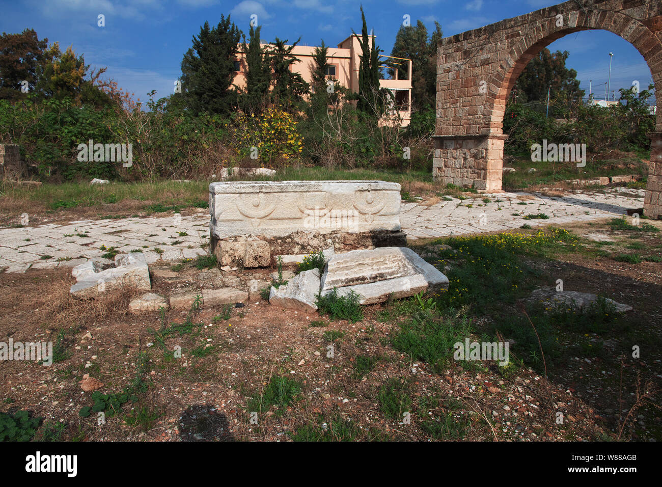 Roman ruins in Tyre (Sour), Lebanon Stock Photo - Alamy