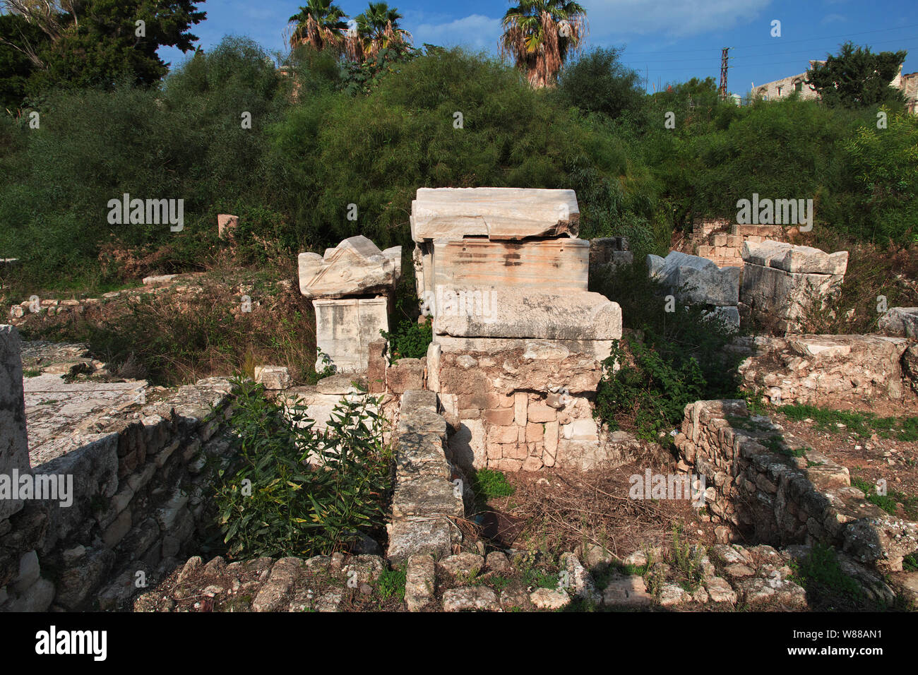 Roman ruins in Tyre (Sour), Lebanon Stock Photo - Alamy