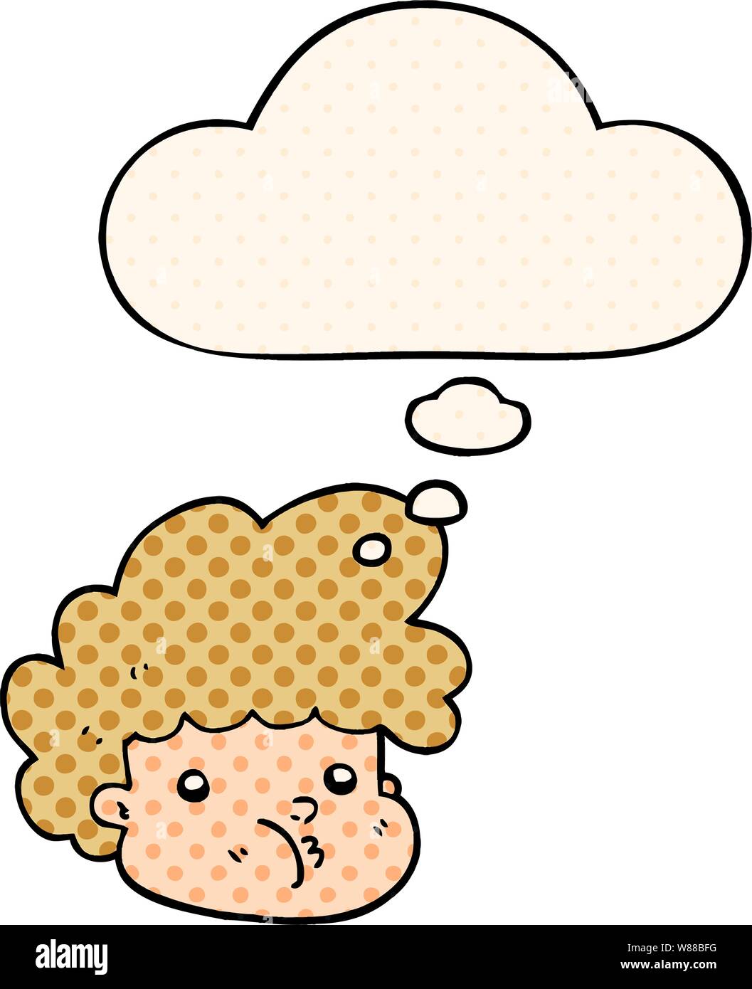 cartoon boy with thought bubble in comic book style Stock Vector Image ...