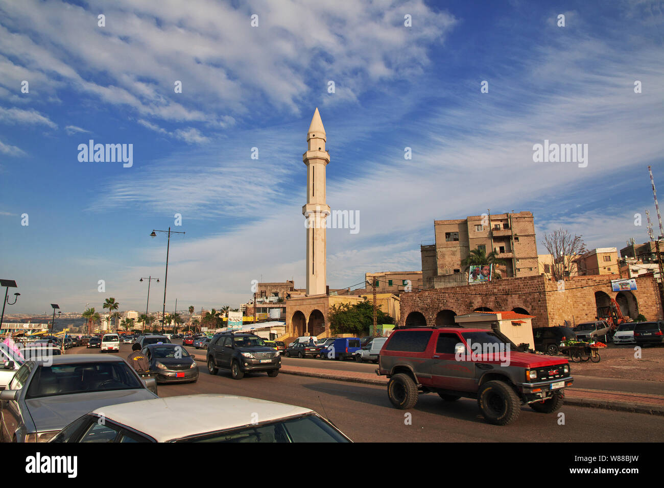 Sidon, Lebanon - 03 Jan 2018. The waterfront in Sidon ( Sayda ...