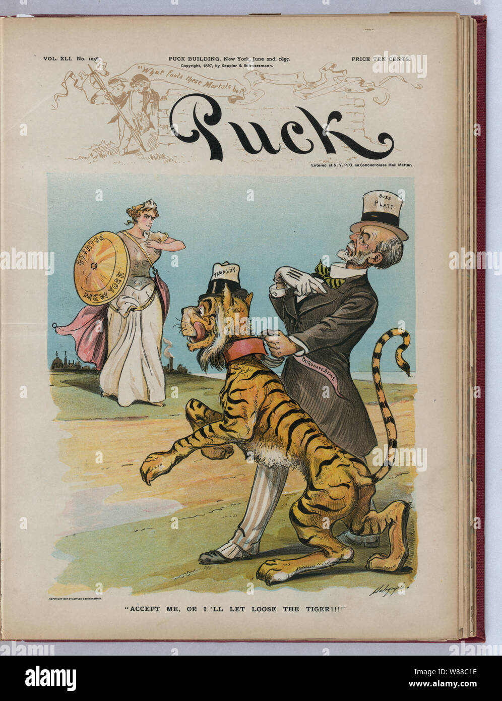 Accept me, or I'll let loose the tiger!!! / Dalrymple Stock Photo - Alamy