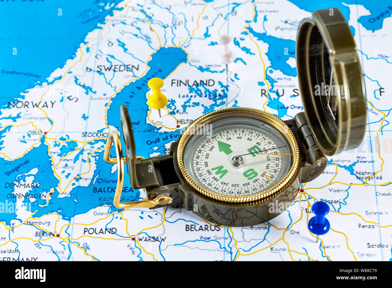 Compass ancient map europe map hi-res stock photography and images - Alamy