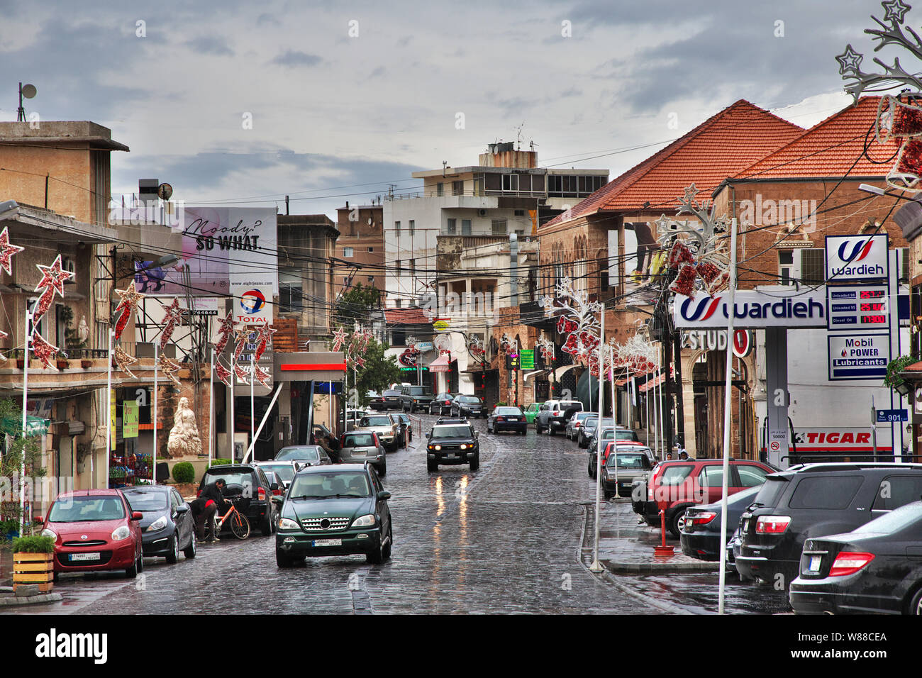 Batroun, Lebanon - 04 Jan 2018. The street in Batroun, Lebanon Stock ...