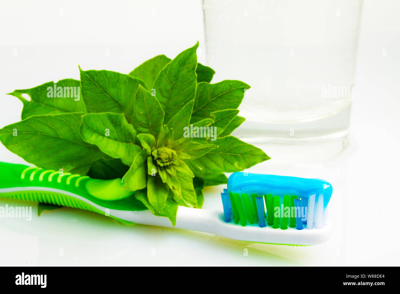 Toothbrush with toothpaste. White background is not isolated Stock ...
