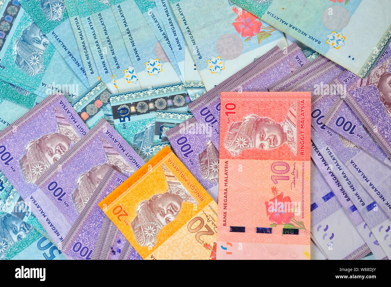 Malaysia Ringgit Note Background Stock Photo - Alamy