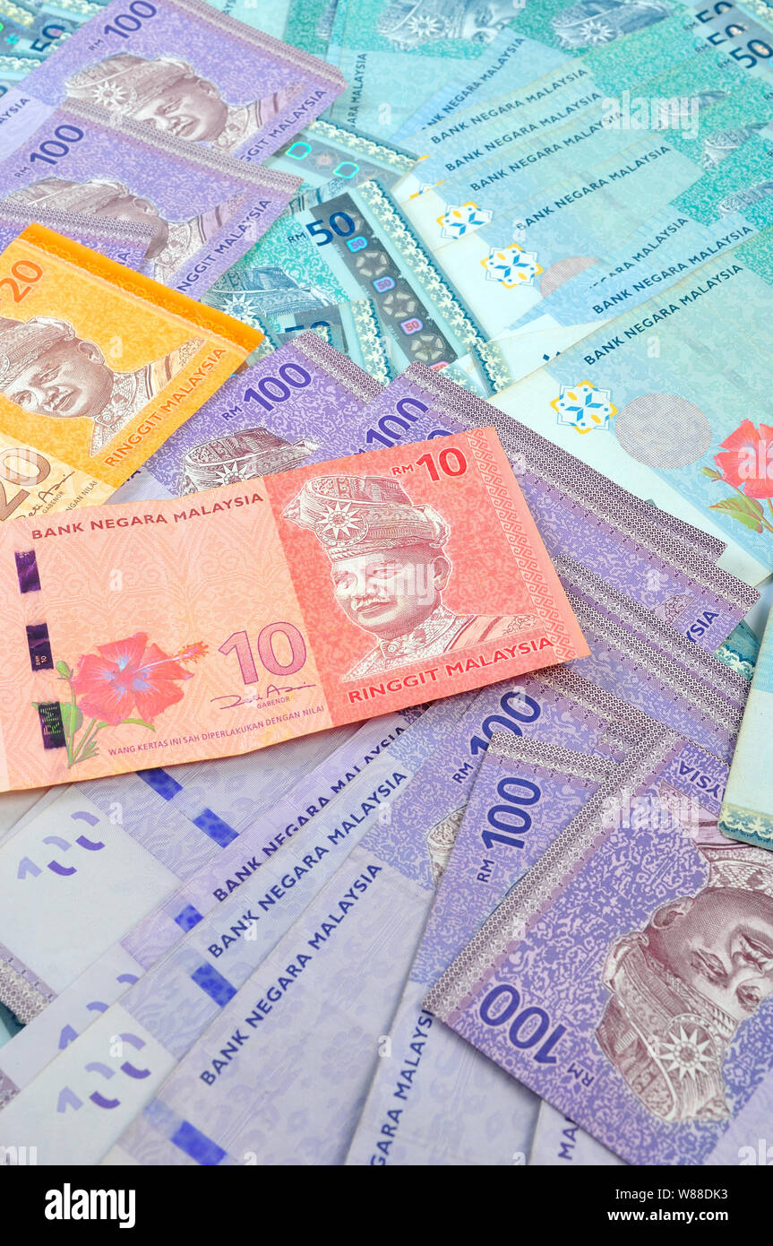 Malaysia Ringgit Note Background Stock Photo - Alamy