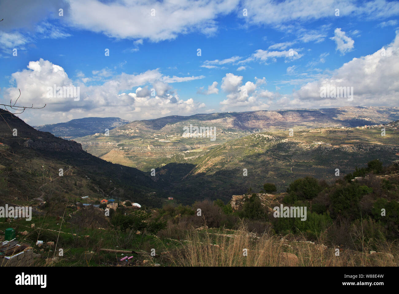 The view on mountains close Deir al Qamar village, Lebanon Stock Photo ...