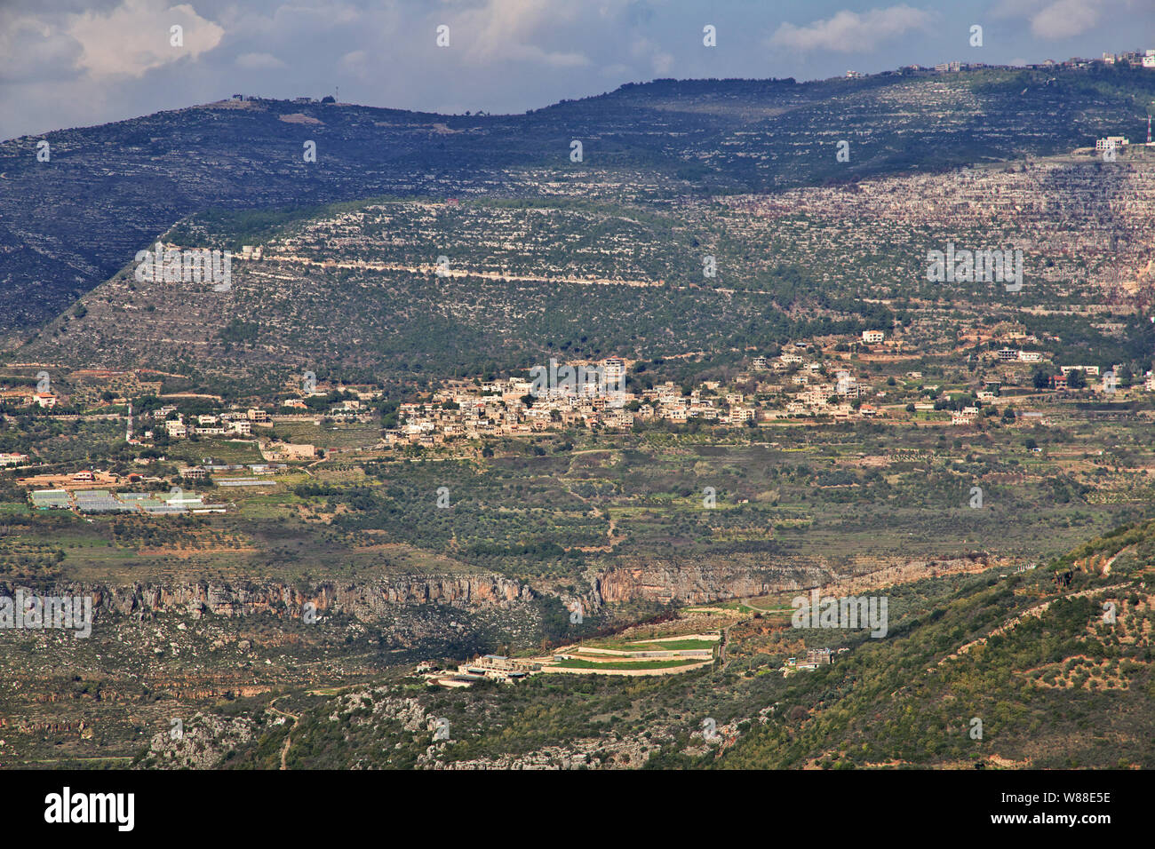The view on mountains close Deir al Qamar village, Lebanon Stock Photo ...