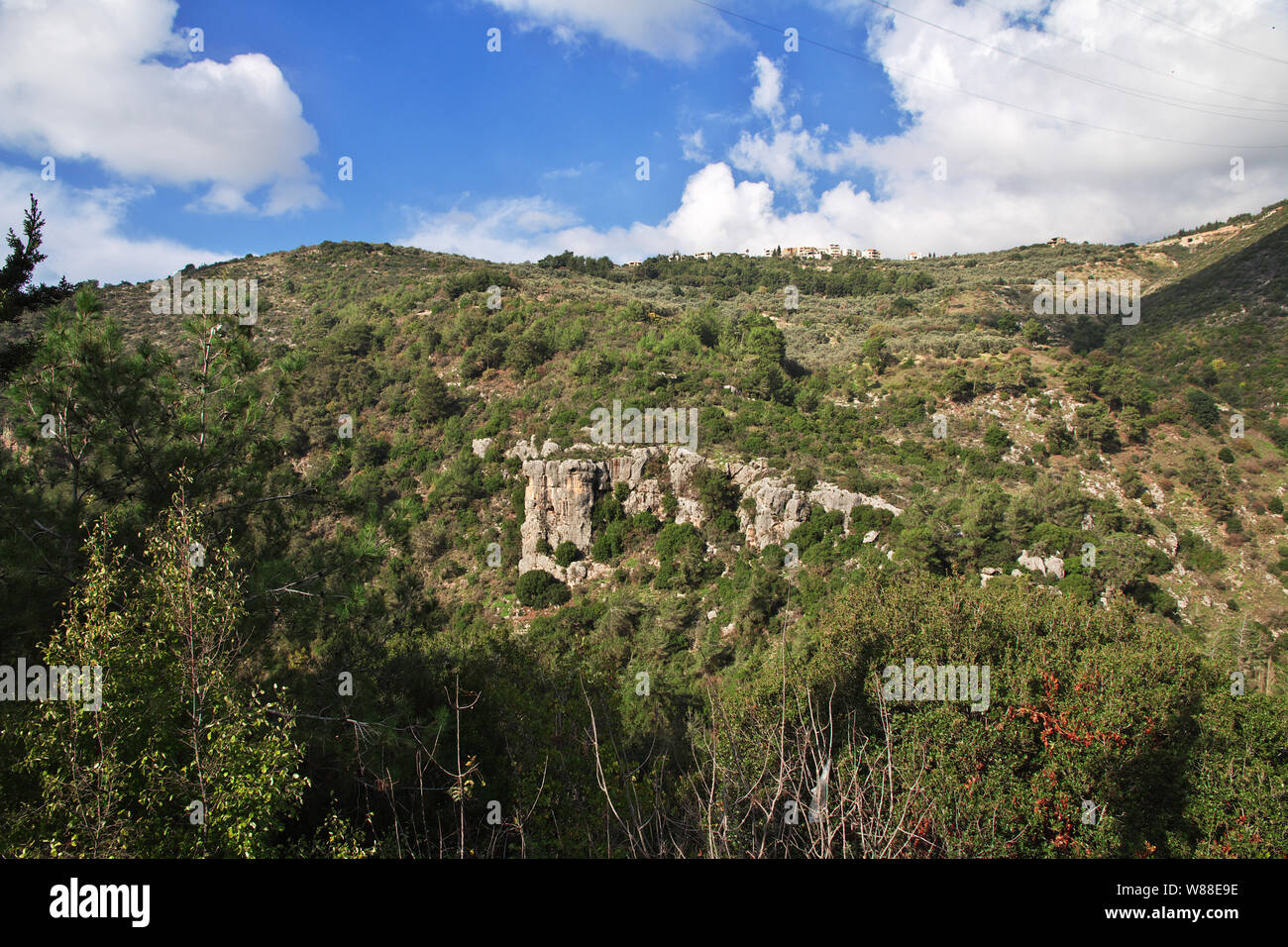 The view on mountains close Deir al Qamar village, Lebanon Stock Photo ...